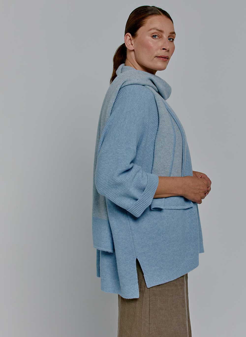 Abbie Rib Cashmere Jumper - Duck Egg & Cashmere & Cotton