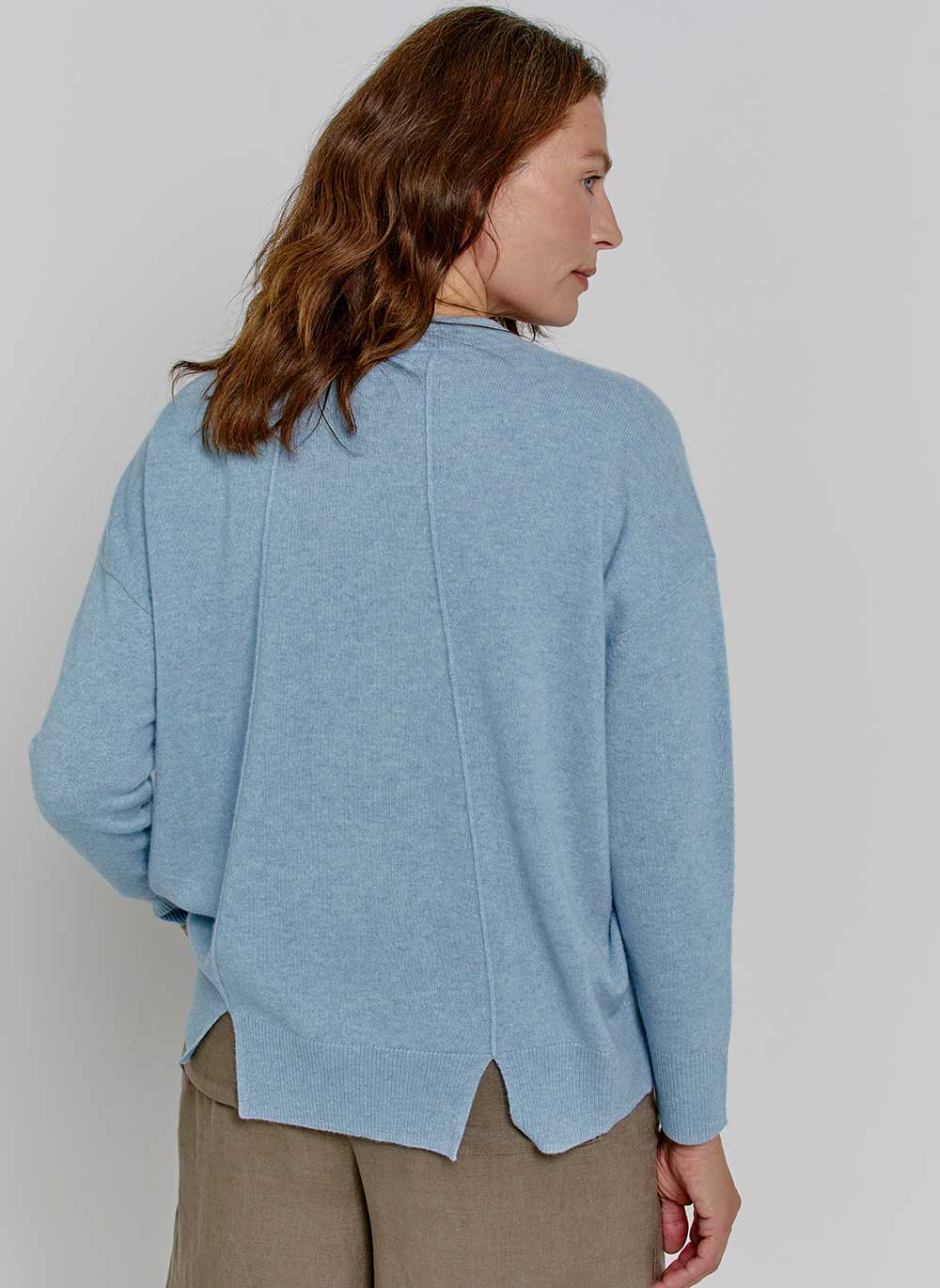 Ava Relaxed Cashmere Jumper - Duck Egg & Cashmere & Cotton