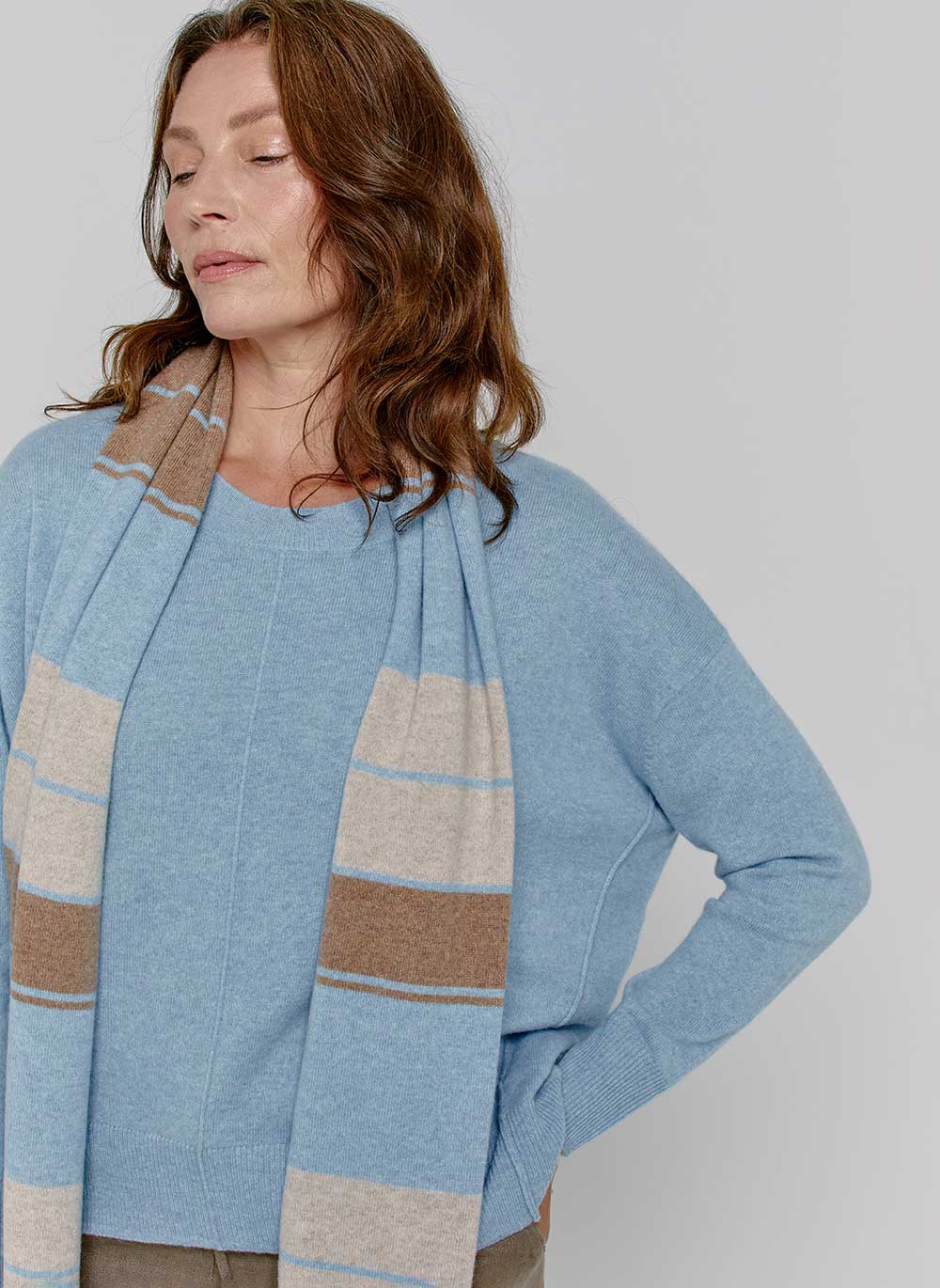 Ava Relaxed Cashmere Jumper - Duck Egg & Cashmere & Cotton